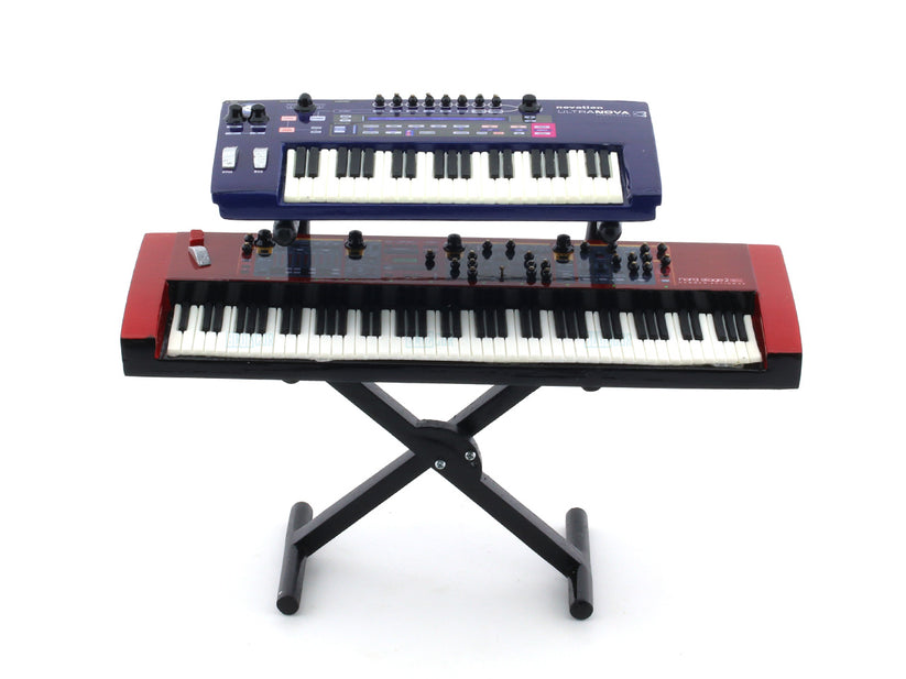 Keyboard double stack premium wooden miniature music instrument – Bluecor